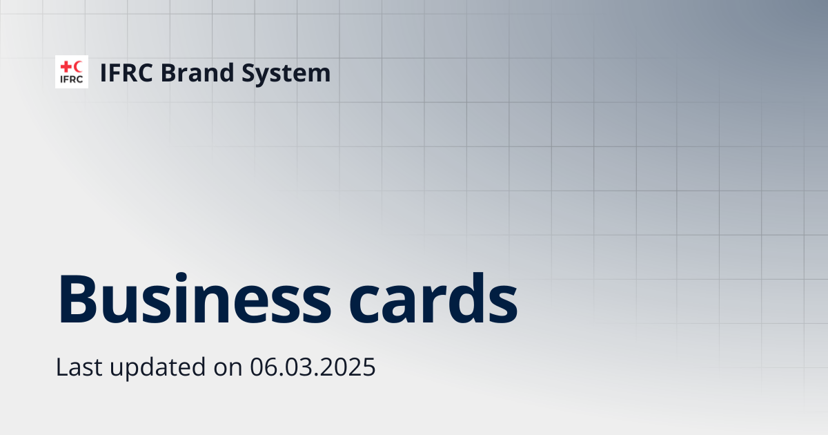 Business cards | IFRC Brand System